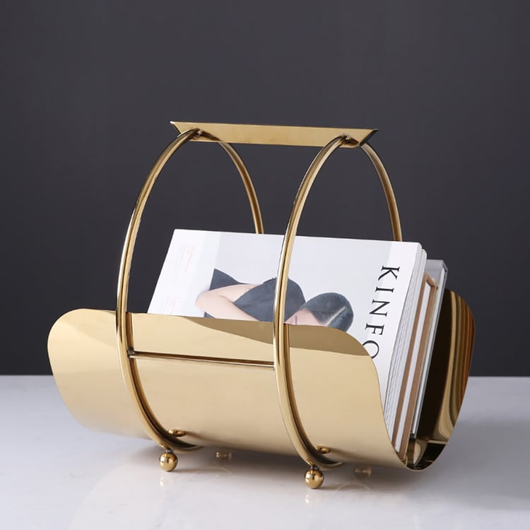 Chic Decorative Magazine Rack in Gold｜Homary UK