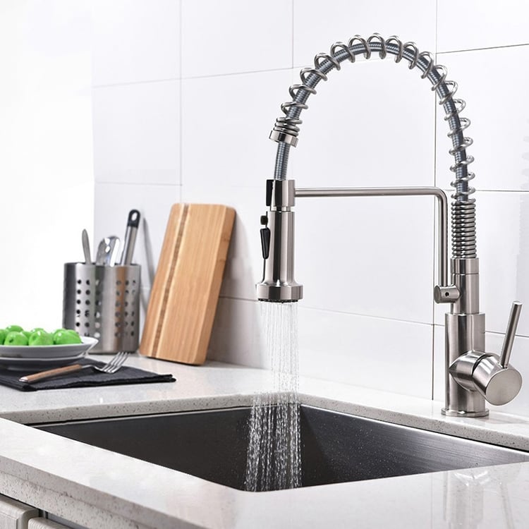 Modern Style Single Handle Mono Pull-Out Sprayer Kitchen Faucet in ...