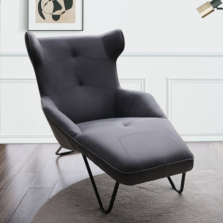 Gray Upholstered Leath-Aire Accent Chair Modern Arm Chair Pillow ...