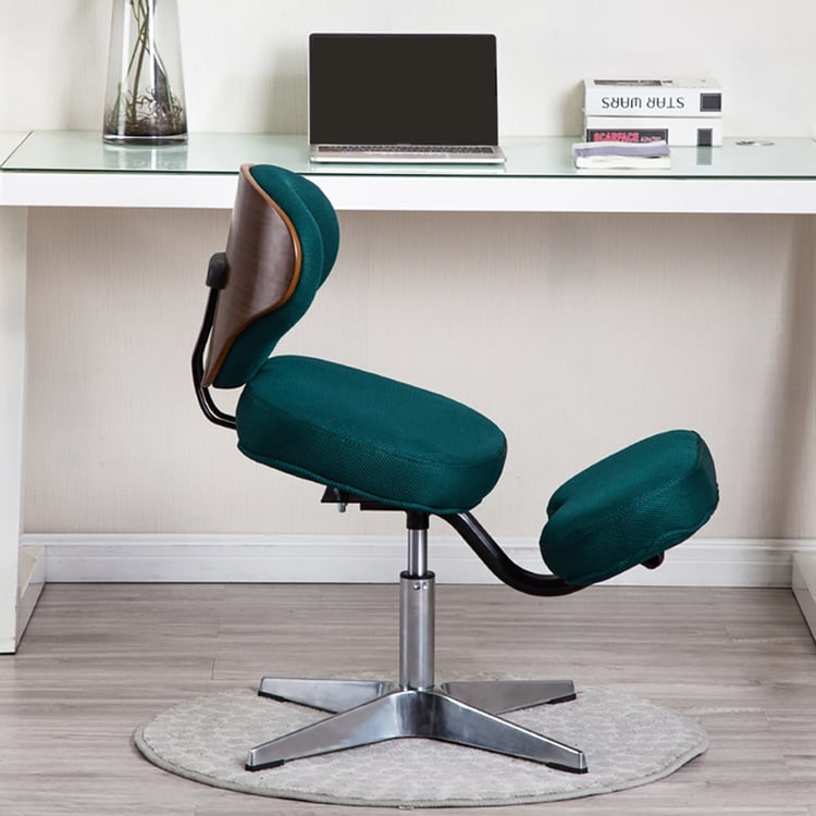 Green Modern Office Chair Upholstered Task Chair in Chrome｜Homary