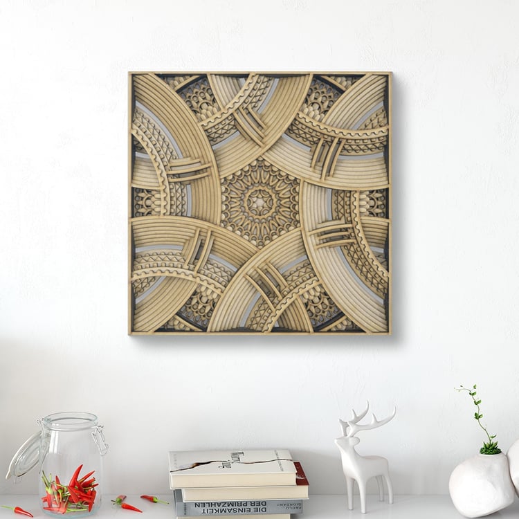 Nordic Simple Style Creative 3D Abstract Wooden Square Wall Decor | Homary