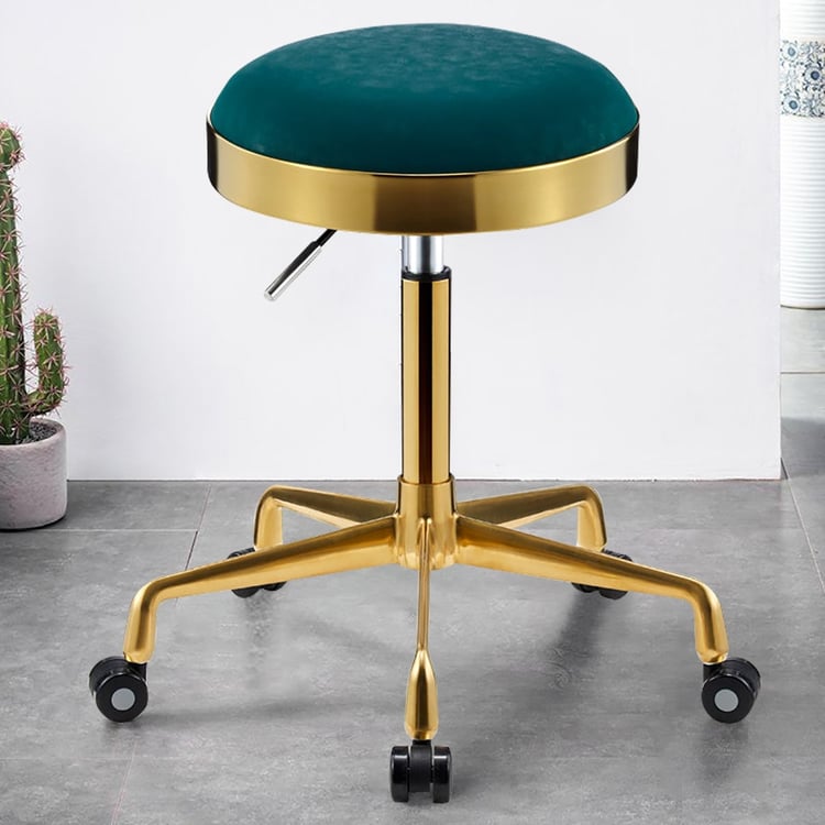 Green Leath-aire Task Chair Upholstered Swivel Office Chair in ...