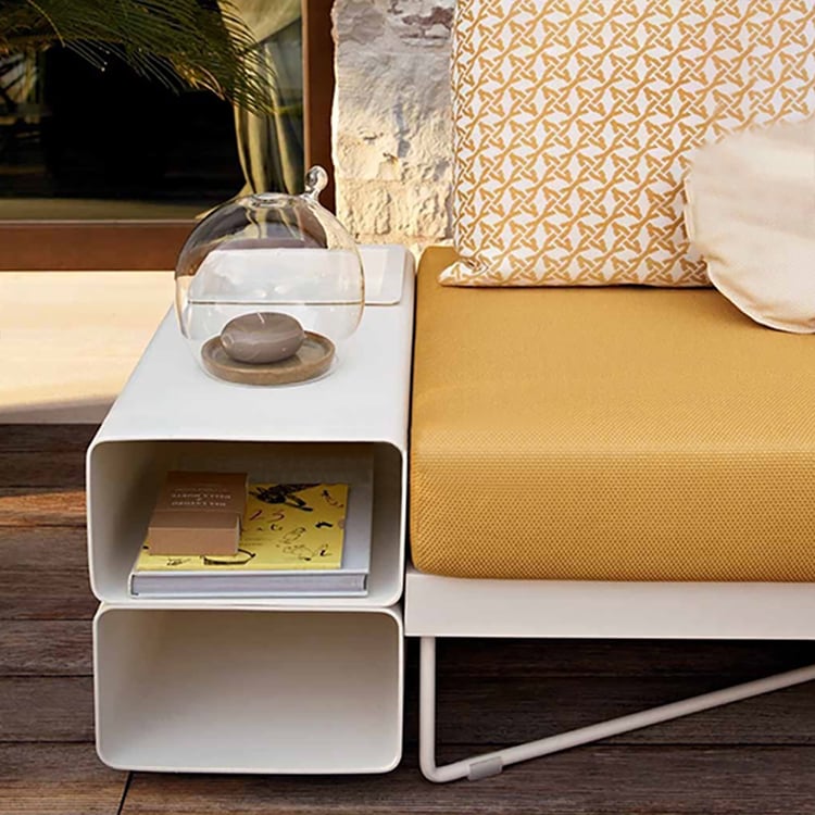 Pure White Side Table Outdoor Storage Table｜Homary UK