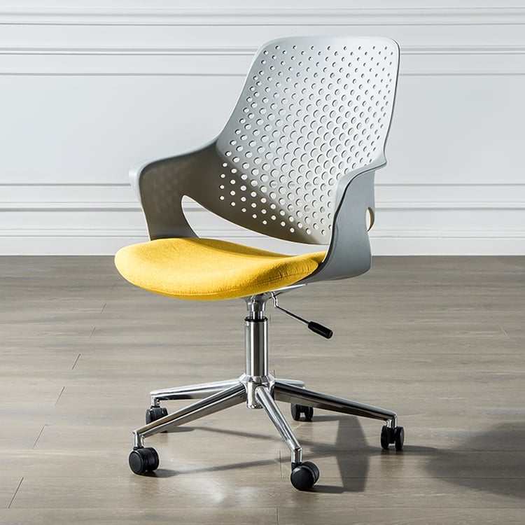Modern Task Chair for Desk Cotton&linen Upholstered Swivel Office Chair ...
