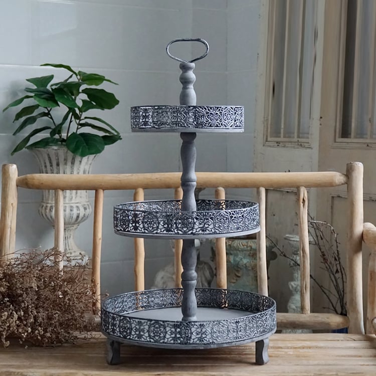 Retro Large Round 3-Tier Desk Organizer Storage shelf | Homary