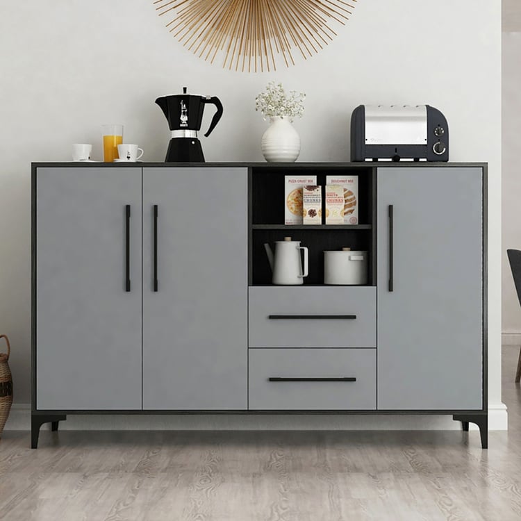 63" Gray Sideboard Buffet with Drawers & Doors & Shelves in Large｜Homary