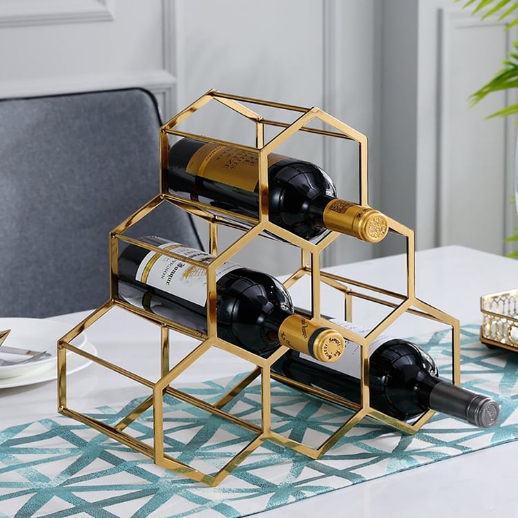 Contemporary Honeycomb Wine Rack｜Homary
