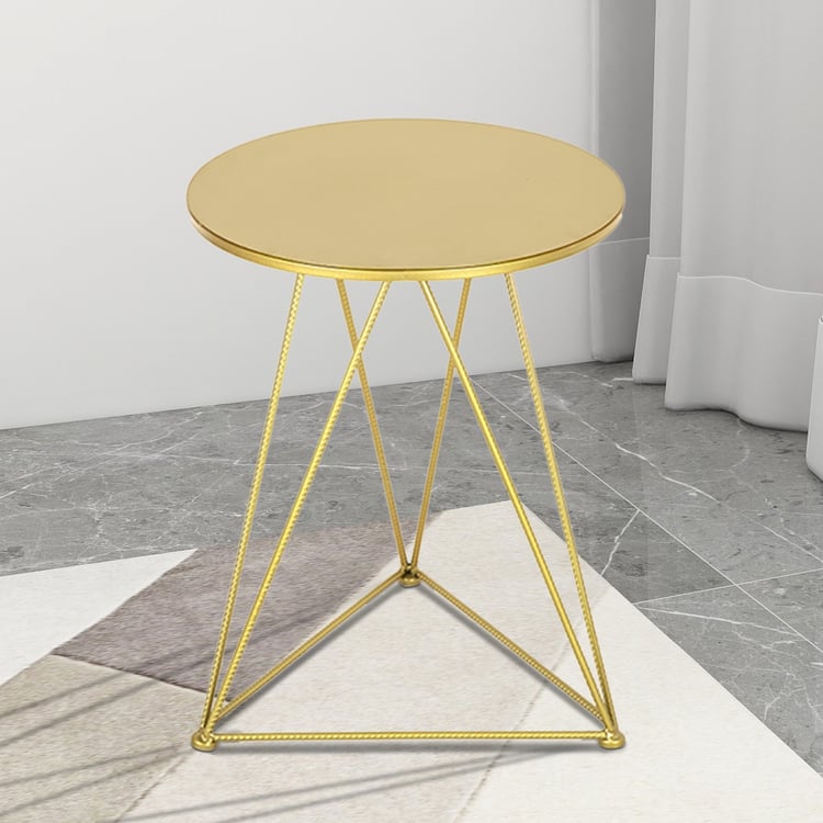 Modern Gold Round End Table Metal Side Table｜Homary UK