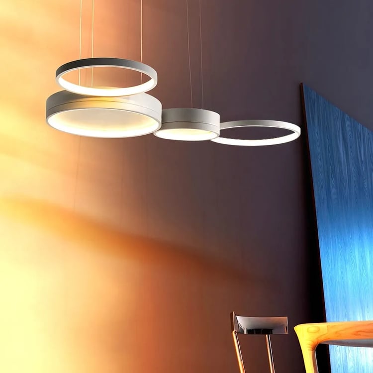 31"L 4-Light LED Circle Pendant Light for Kitchen Island Dining Table ...