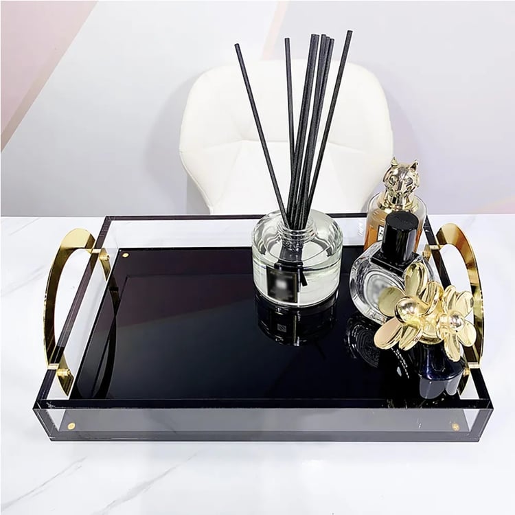 Modern Luxury Acrylic Makeup Tray Desktop Organizer with Handles｜Homary