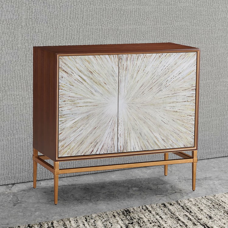 Postmodern Walnut Display Cabinet Contrast Colored 36" Cabinet with ...