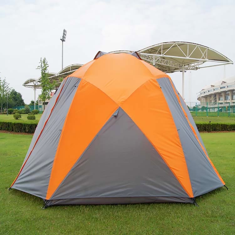 Outdoor Camping Tent 10 Person Double Layer Hexagon Three Doors Storm ...