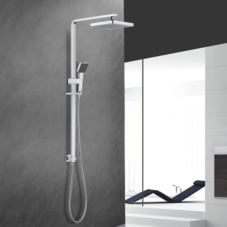 Exposed Shower Units Rainfall Shower Head Polished Chrome with Hand ...