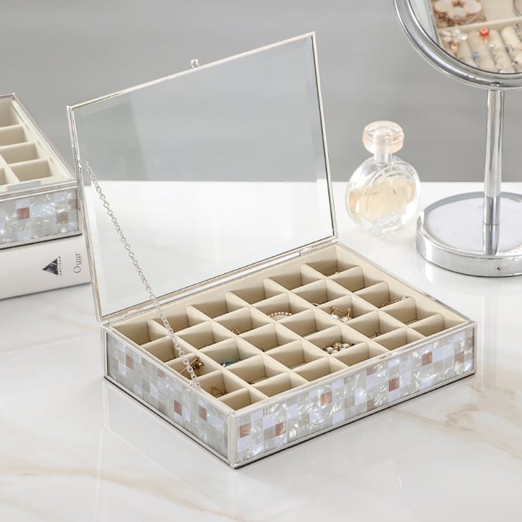 Shell Jewelry Box Rectangle Case with Earring/Ring Storage｜Homary UK