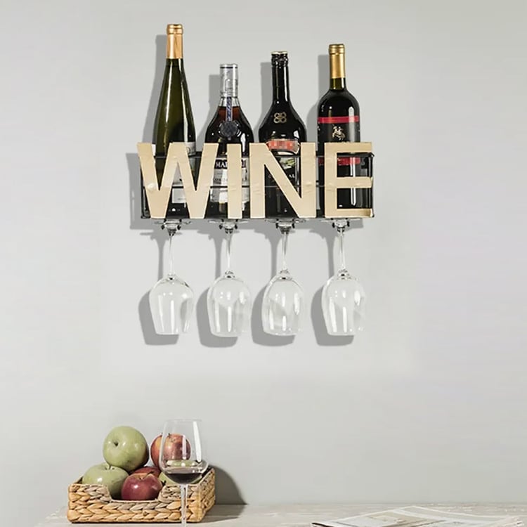 Small Modern Wall Mounted Wine Rack Glass Rack｜Homary
