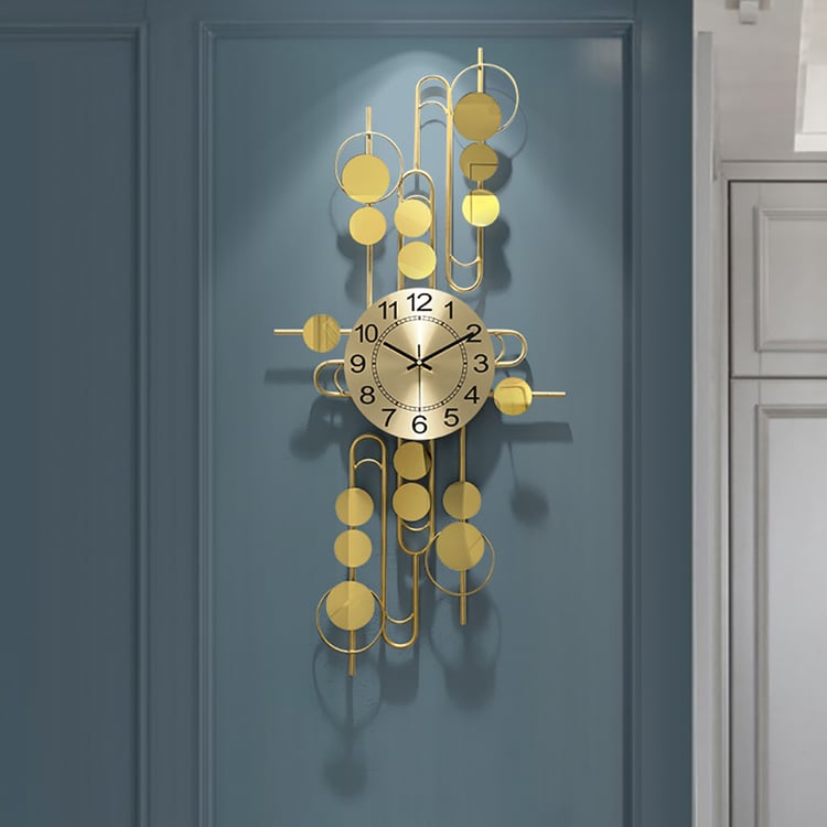 Reloj de pared grande silencioso con diseño simétrico, hecho a mano ...