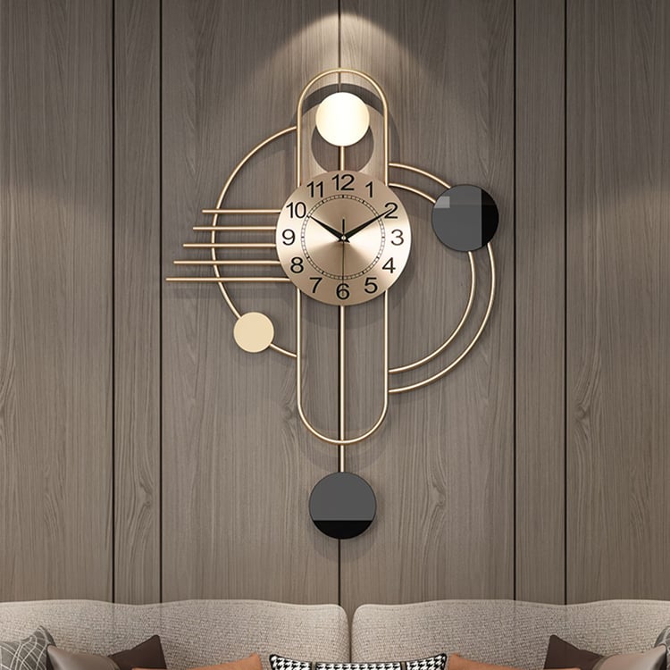 Style B Creative Golden Solar System Modern Simplicity Metal Wall Clock ...