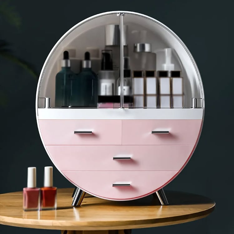 Oval Lipstick Holder with Lid Dustproof Lipgloss Home with 4 Drawers in ...