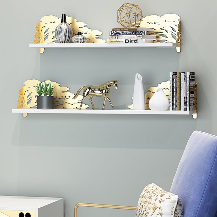 2-Tier Floating Shelves Decor Art Storage Shelf | Homary