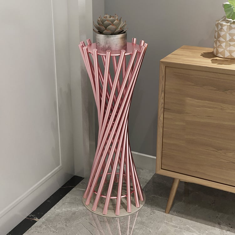 Unique Shaped Simplified Plant Stand in Rose Gold｜Homary UK