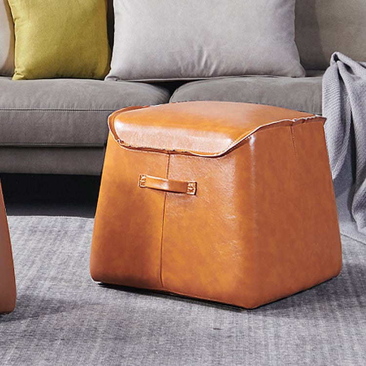 Ottoman Square Stool Microfiber Leather Upholstered Tufted Stool｜Homary UK
