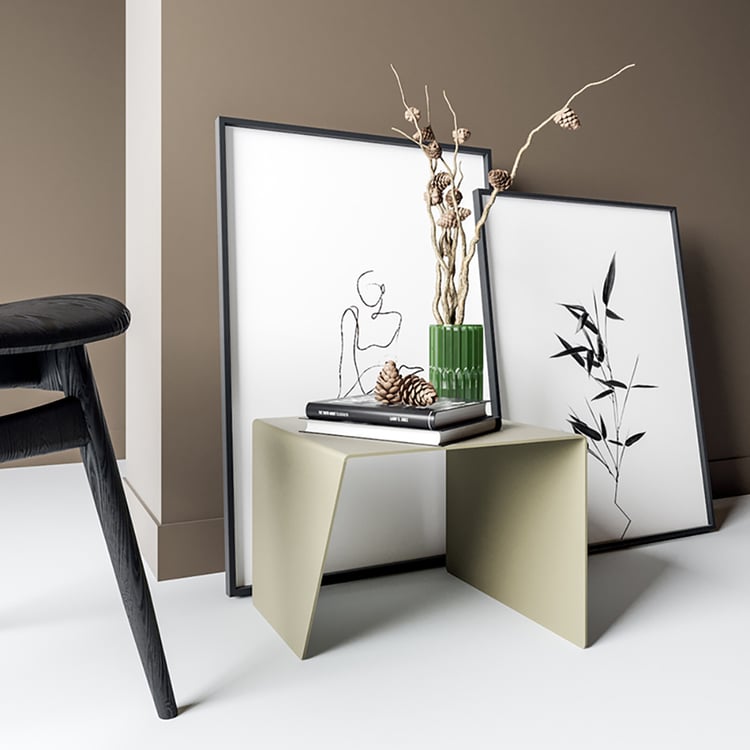 Modern C Side Table in Metal Green｜Homary UK
