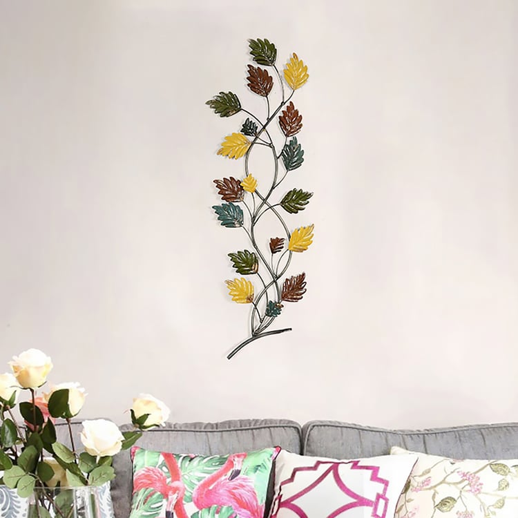 Farmhouse 3D Multi-color Metal Leaves Home Wall Decor | Homary