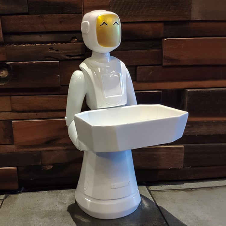 Modern Cool Robot Desk Organizer in White | Homary