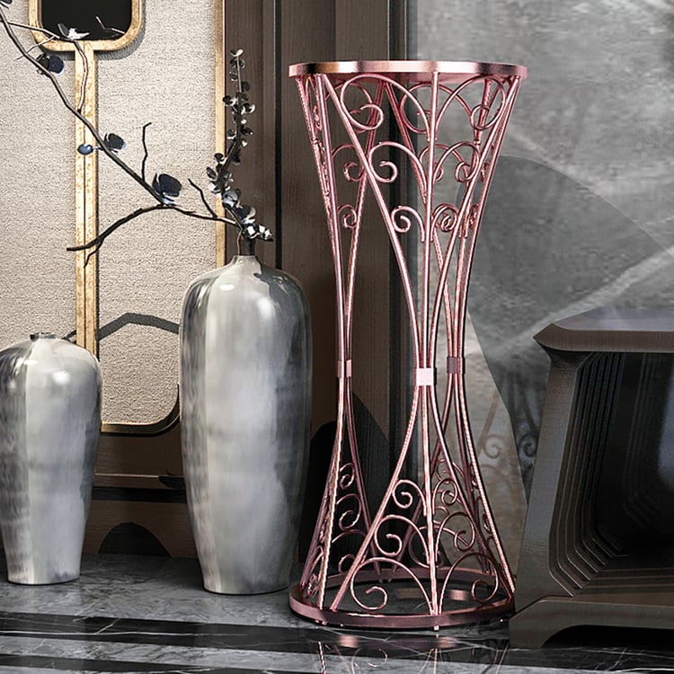 Unique Hollow Plant Stand Flower Rack in Rose Gold｜Homary