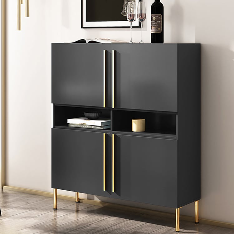Modern Grey Sideboard Buffet with 4 Doors & 4 Drawers in Gold｜Homary UK