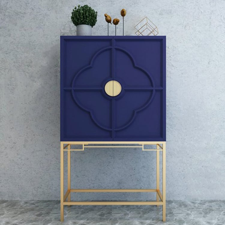 Navy blue bar cabinet store