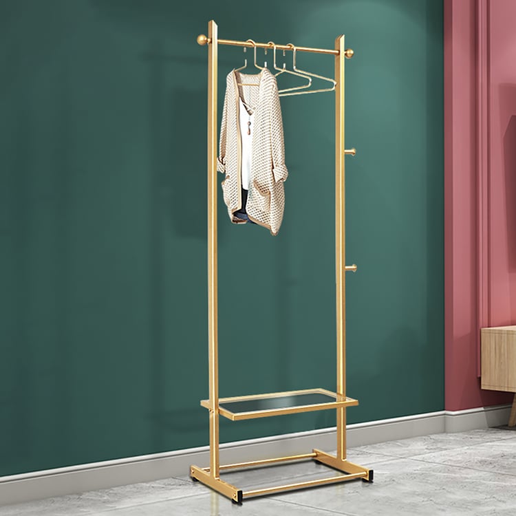 66.9'' Gold Modern Freestanding Cloth Rack Clothing Hanging with ...