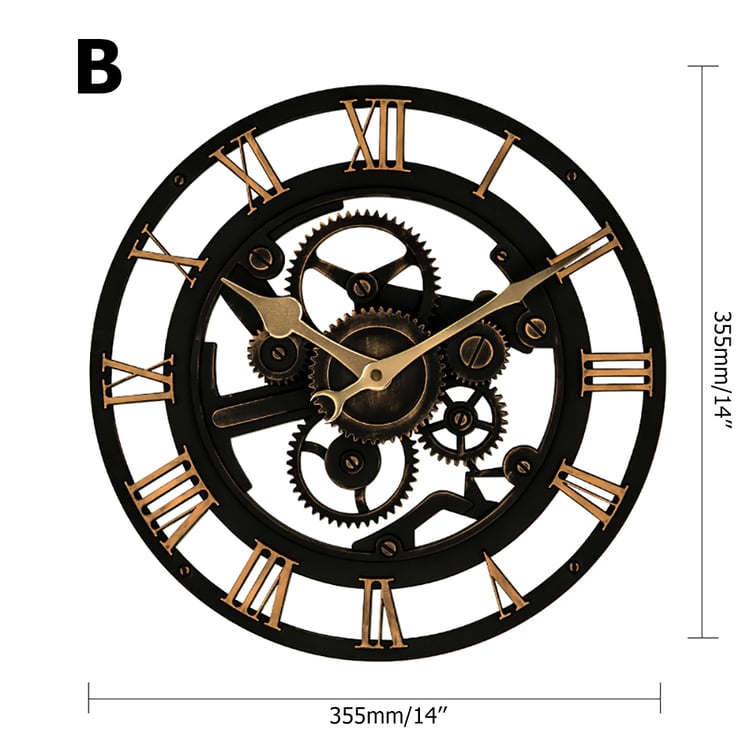 Antique Wall Clock With Gears