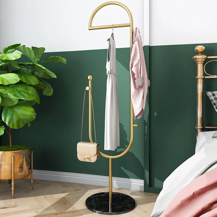 Modern Freestanding Metal Cloth Rack with Rail | Homary UK