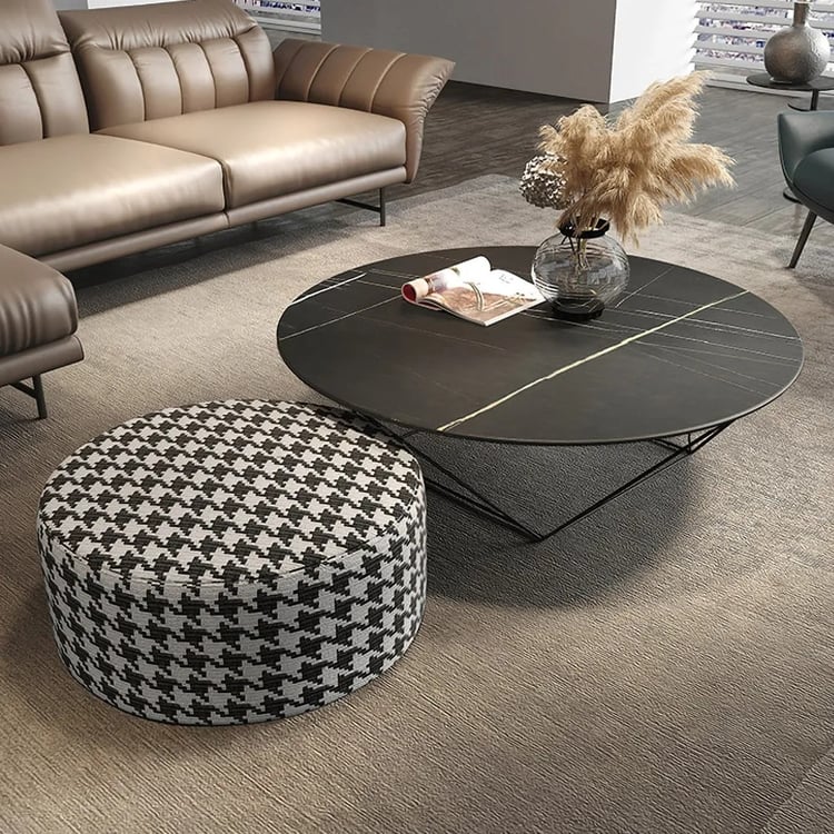 Modern Coffee Table Set Black Ottoman Coffee Table 2 Piece Homary UK