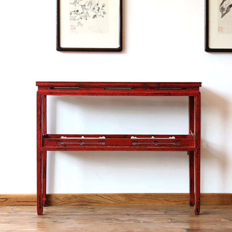 Narrow Console Table Red