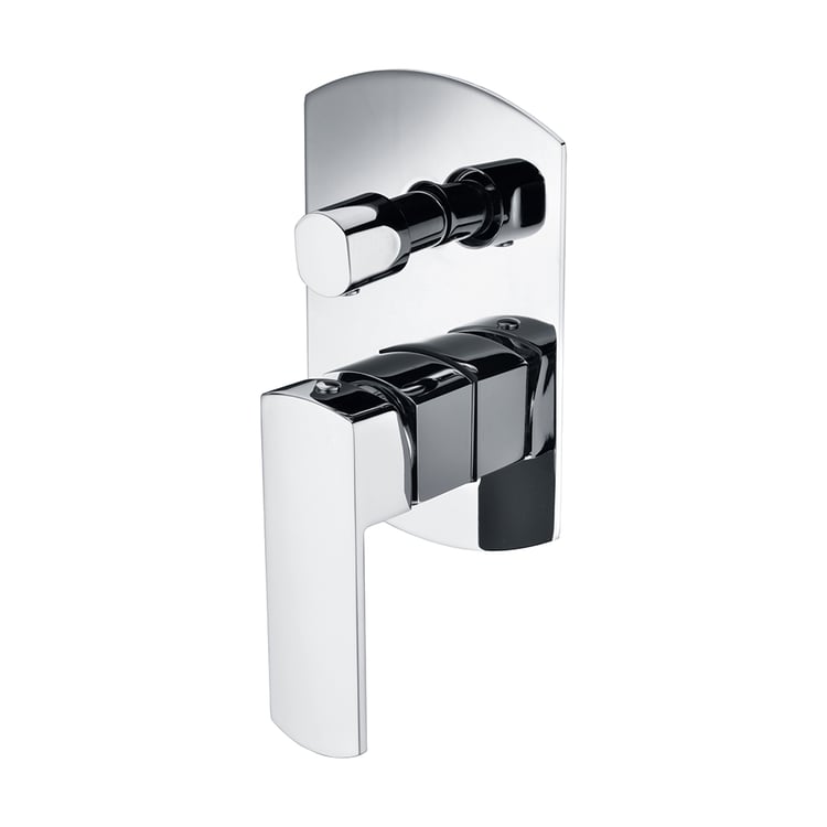 Dual Function 2-Outlet Polished Chrome Rectangle Shower Valve Stainless ...