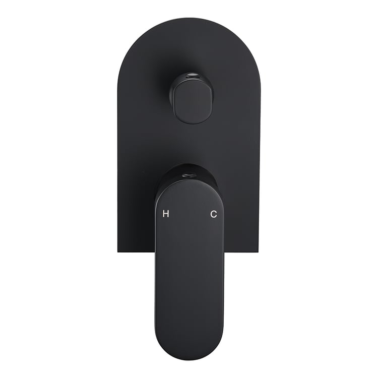 Bathroom Shower Tap Control Valve Embedded Black with Diverter ...