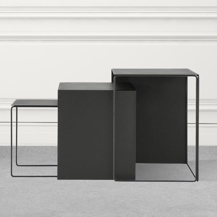 Modern Metal Side Table Set of 3 Rectangular End Table Sets｜Homary UK