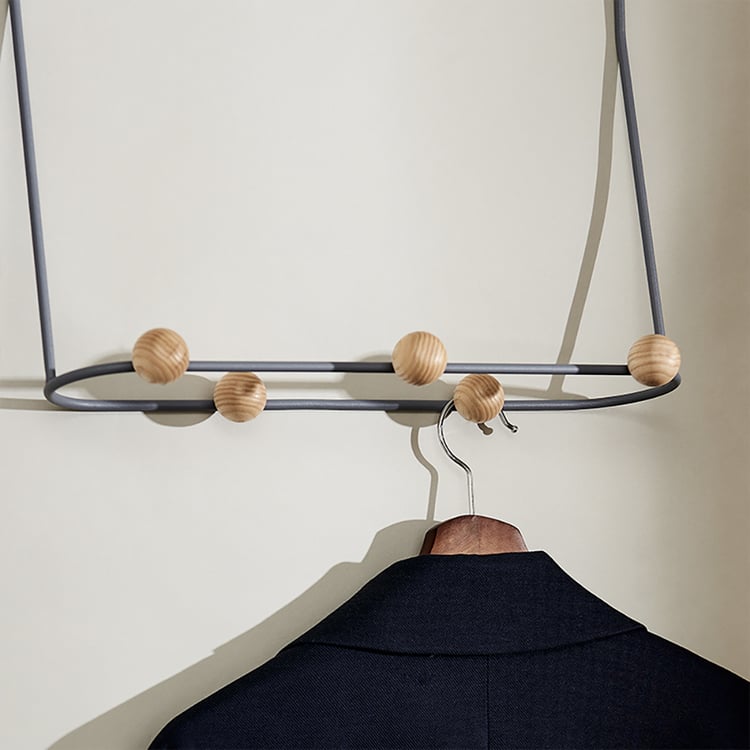 Blue Unique Over The Door & Hanging Coat Rack with Hooks｜Homary