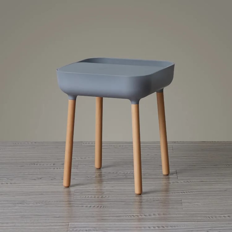 Set of 2 Blue Side Table with Storage Wood Modern End Table｜Homary UK
