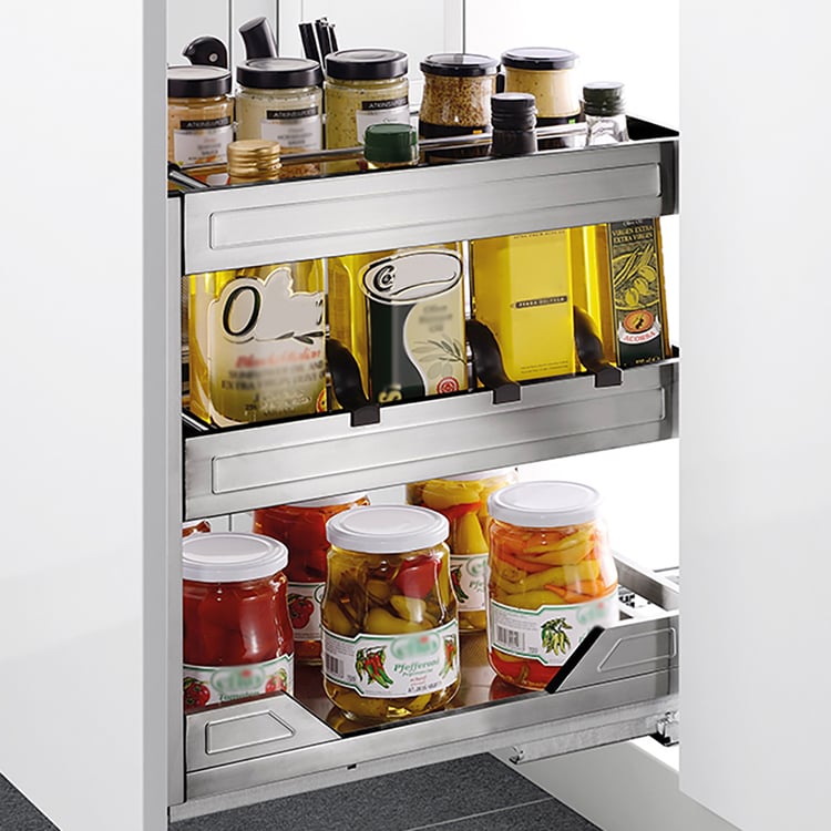 Thickened Stainless Steel Damping Buffer Rail Condiment Pull Basket｜Homary