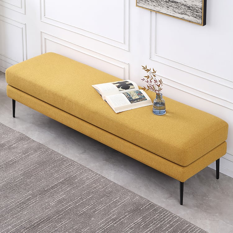 47" Modern Upholstered Bench Yellow｜Homary