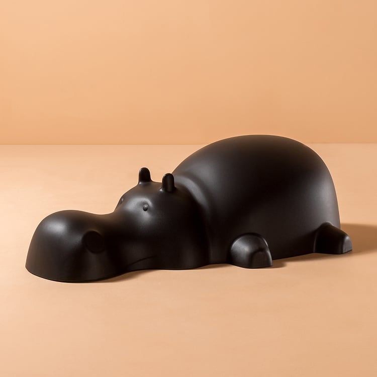 Plastic Black Kids Chair Hippopotamus Animal Design | Homary UK