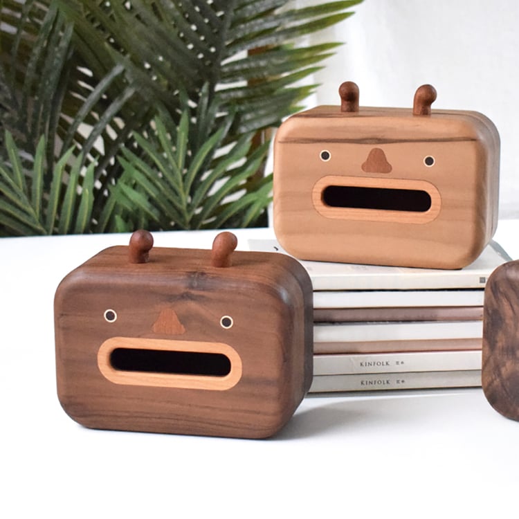 Modern Wooden Tissue Box Cute Paper Decor Cover｜Homary