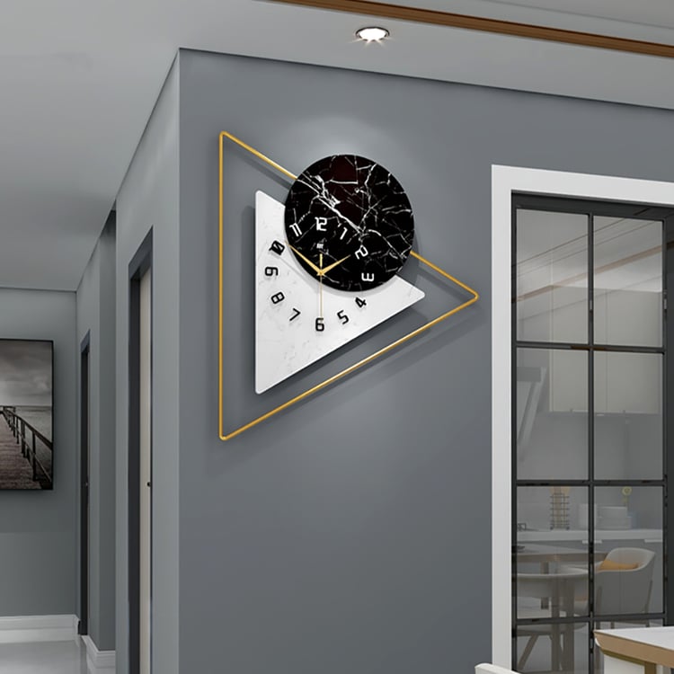 Modern Simple Geometry Oversized Wall Clock with Mirror Dial ...