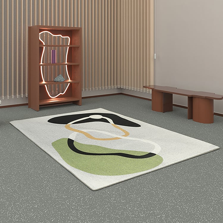 1820mm x 2700mm Modern Creative Rectangular White Area Rug｜Homary UK