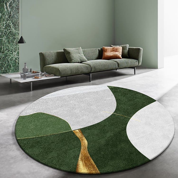 5' x 5' Round Area Rug Nylon Yarn Designer Rugs for Living Room｜Homary