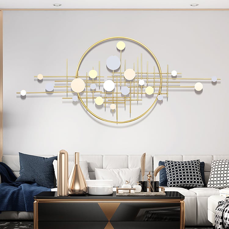 Modern 3D Geometric Wall Decor Golden Metal Home Wall Accent｜Homary UK