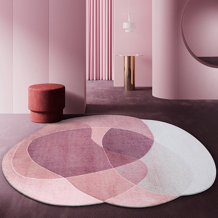 6' x 9' Handmade Creative Irregular Pink Area Rug｜Homary